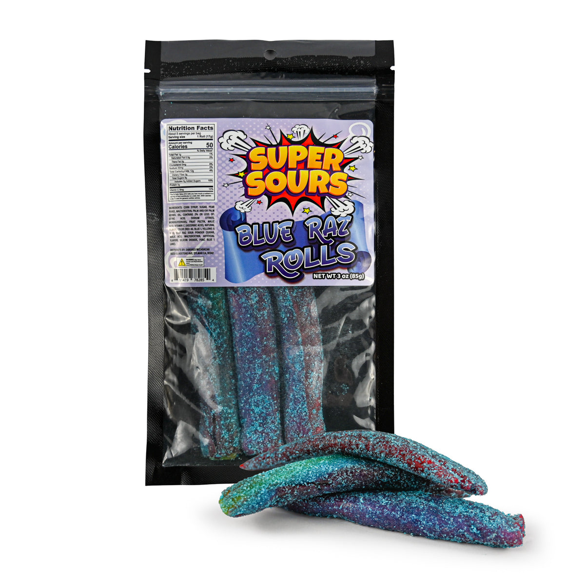 Super Sours Blue Raz Rolls – IT'SUGAR